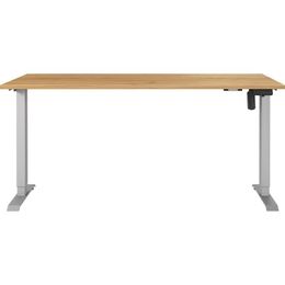 Germania Schreibtisch &raquo;Boras&laquo; Breite 120/140/160/180 cm, Metallgestell, elektrisch h&ouml;henverstellbar B/H/T: 180cm x 120cm x 80cm, Gestellfarbe Silber
