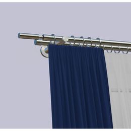 Indeko Gardinenstange &raquo;Kimberley&laquo; 2 l&auml;ufig-l&auml;ufig Wunschma&szlig;l&auml;nge silber Eisen B/L: 380cm, 1 Stk., 2 l&auml;ufig