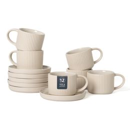 OTTO home Espressotasse &raquo;Ylvii, 12er Set, bestehend aus 6 Tassen + 6 Untertassen&laquo; f&uuml;r 6 Personen, sp&uuml;lmaschinenfest und mikrowellengeeignet, 90 ml 