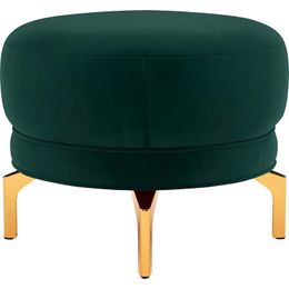 Sit & More sit&more Polsterhocker &raquo;Orient 3&laquo; goldfarbene Metallf&uuml;&szlig;e gr&uuml;n 100% Polyester B/H/T: 63cm x 46cm x 63cm, Samtoptik