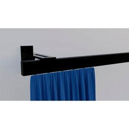 Indeko Gardinenstange &raquo;Bern&laquo; 1 l&auml;ufig-l&auml;ufig Wunschma&szlig;l&auml;nge Innenlauf Komplett-Set inkl. Gleitern und Montagematerial schwarz Aluminium B/L: 270cm, 1 