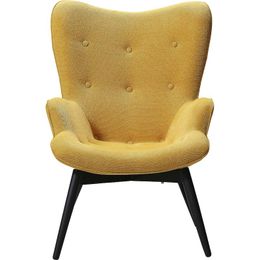 Salesfever Sessel &raquo;Komfortabler Relaxsessel zum Entspannen&laquo; 1 Stk. tlg. Zierkn&ouml;pfe in der R&uuml;ckenlehne gelb 100% Polyester Strukturstoff, Gelb,