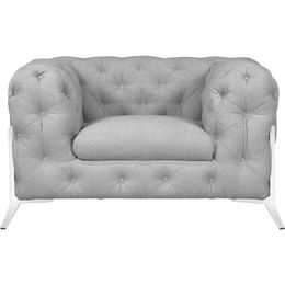 Home Affaire Chesterfield-Sessel &raquo;Amaury Sessel&laquo; aufw&auml;ndige Knopfheftung, moderne Chesterfield Optik, Fu&szlig;farbe w&auml;hlbar silber Struktur (100% 