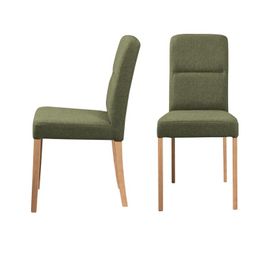 OTTO home 4-Fu&szlig;stuhl &raquo;Nina K&uuml;chenstuhl, Polsterstuhl&laquo; (Set) 2 Stk.Gestell Buche Massivholz lackiert gr&uuml;n Massivholz B/H/T: 43cm x 91cm x 56cm, 2 Stk.,
