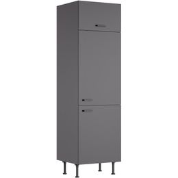 KOCHSTATION K&uuml;hlumbauschrank &raquo;KS-Paula&laquo; 60 cm breit, 211 cm hoch, mit 1 Klappe, 2 T&uuml;ren, 1 Einlegeboden anthrazit, B/H/T: 60cm x 211,8cm x 58,4cm, 