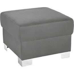 DOMO collection Hocker &raquo;Anzio&laquo; wahlweise mit Federkern grau B/H/T: 59cm x 43cm x 59cm, Struktur fein, Mit Federkern