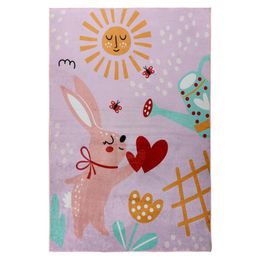Kayoom Kinderteppich &raquo;Wonder 131&laquo; rechteckig 8 mm H&ouml;he Kurzflor, Vegan, Fu&szlig;bodenheizungsgeeignet bunt Polyester B : 115cm 1 Stk., 8mm, L: 160cm