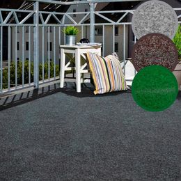ANDIAMO Kunstrasen &raquo;Aberdeen, Gesamth&ouml;he 10 mm, Made in Belgium&laquo; rechteckig mit Drainagenoppen, f&uuml;r Balkon, Terrasse, Wintergarten, Nadelfilzoptik grau 