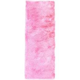 CarpetFine Hochflor-Teppich &raquo;Breeze&laquo; rechteckig 45 mm H&ouml;he besonders weich mit leichtem Glanz Garn, Wohnzimmer rosa Polyester B : 80cm 1 Stk., 45mm, L