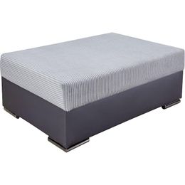 Collection AB Hocker &raquo;John, B: 100 cm&laquo; optional Federkernpolsterung grau 100%Polyester B/H/T: 100cm x 40cm x 70cm, Cord Kunstleder SOFTLUX , ohne 
