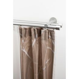 Garesa Gardinenstange &raquo;EASY&laquo; &Oslash; 20 mm 2 l&auml;ufig-l&auml;ufig Wunschma&szlig;l&auml;nge Vorhanggarnitur-Innenlauf, verl&auml;ngerbar, Wandmontage, Kappe, Aluminium silber 