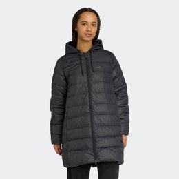 Damen Daunenjacke "ESSENTIALS CLIMAWARM 3-STREIFEN LIGHT DAUNENPARKA MIT KAPUZE", schwarz, Gr. L, adidas Sportswear, Obermaterial: 100% Polyester.