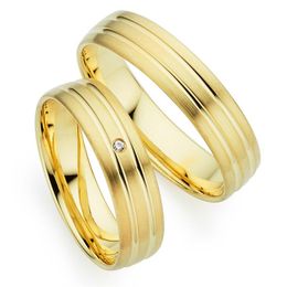 Phoenix Ph&ouml;nix Unisex Trauring &raquo;Schmuck Partnerring Ehering Verlobungsring Freundschaftsring&laquo; Made in Germany - wahlweise mit oder ohne Brillant gold 53, ohne