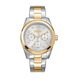 DKNY Damen DKNY Quarzuhr &raquo;Mulit Function Watch twotone&laquo; Armbanduhr, Damenuhr, Edelstahlarmband, analog, Tag Einheitsgr&ouml;&szlig;e