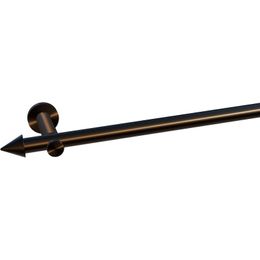 Indeko Gardinenstange &raquo;Calais&laquo; &Oslash; 20 mm 1 l&auml;ufig-l&auml;ufig Wunschma&szlig;l&auml;nge Komplett-Set inkl. Montagematerial braun B/L: 270cm &Oslash; 20mm, 1 l&auml;ufig