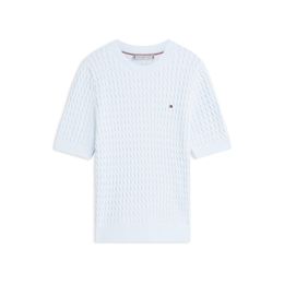 Tommy Hilfiger Pullover 'Cable Short Sleeve' Damen Gr&ouml;&szlig;e M hellblau
