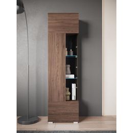 OTTO home Vitrine &raquo;Kenia, stehend und h&auml;ngend, T&uuml;ranschlag wechselbar&laquo; 1 Stk. tlg. Vitrineschrank mit Glast&uuml;ren 160 cm H&ouml;he braun FSC -zertifizierter 
