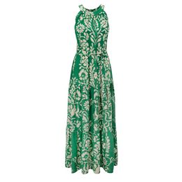 Aniston Casual Damen Aniston CASUAL Sommerkleid mit abnehmbaren Bindeband, mit extravagantem Blumendruck - jedes Teil ein Unikat gr&uuml;n 40, N-Gr