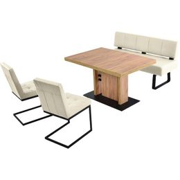K+w Komfort & Wohnen K+W Komfort & Wohnen Essbank &raquo;Spider II Polsterbank&laquo; Sitzsteppung, bequem durch Sandwichbauweise, Metallkufe in schwarz wei&szlig; B/H/T: 160cm x 88cm x 