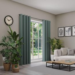 Neutex for you! Verdunkelungsvorhang &raquo;INSULA&laquo; &Ouml;sen 1 Stk. tlg. Uni-Dimout f&uuml;r starke Verdunklung, nach Ma&szlig; gr&uuml;n Polyester 140cm, &Ouml;sen, 140cm