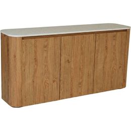 Jahnke Sideboard &raquo;TRESOR SB 150&laquo; Sideboard, Marmor Look, grifflose Optik, 3 T&uuml;ren, Breite:150 cm braun B/H/T: 150cm x 74,1cm x 39cm, Gummibaum Mango, 3 Stk.