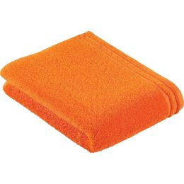 Vossen Badetuch &raquo;Calypso Feeling&laquo; mit schmaler Bord&uuml;re aus 100% Baumwolle, Vegan, einfarbig orange Walkfrottee, Obermaterial: 100% Baumwolle B/L: 67cmx140cm,