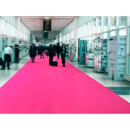 PRIMAflor-Ideen in Textil L&auml;ufer &raquo;PODIUM, Made in Belgium&laquo; rechteckig 2,6 mm H&ouml;he Breite 200 cm, Nadelfilz, Uni-Farben, ideal f&uuml;r Veranstaltungen pink