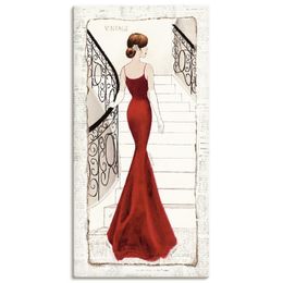 Artland Wandbild &raquo;Die sch&ouml;ne in Rot&laquo; Frau 1 Stk. tlg. als Leinwandbild, Poster in verschied. Gr&ouml;&szlig;en rot Leinwand B/H/T: 75cm x 150cm, Leinwandbild Frau 