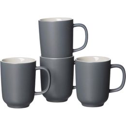 Ritzenhoff & Breker Becher &raquo;Jasper&laquo; 4-teilig grau Steinzeug 10cm, 285ml, 4 Stk.