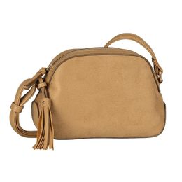 Gabor Damen Handtasche &raquo;Anthea&laquo; Kombi aus Velourimitat und Lederimitat sowie Nieten besetzte Anh&auml;nger braun B/H/T: 22cm x 14cm x 6,5cm