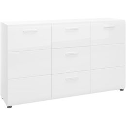 LIVING CHARM Sideboard &raquo;Merano&laquo; Breite ca. 144 cm wei&szlig; Holzwerkstoff, MDF, PVC B/H/T: 143,8cm x 86cm x 39cm, 3 Stk., 2 Stk.