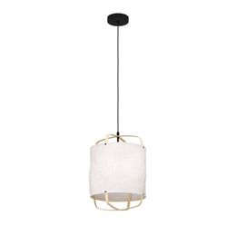 Eglo H&auml;ngeleuchte &raquo;SURFLEET&laquo; E27 1 Stk. Pendelleuchte, Leinen in Beige, Bambus und Metall in Schwarz, E27 schwarz 1, &Oslash; 33cm H: 110cm, 1 Stk.