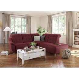 Home Affaire Ecksofa &raquo;Boston L-Form&laquo; Kopfteilverstellung an jeder Sitzfl&auml;che, wahlweise Relaxfunktion rot Struktur (100% Polyester);Luxus-Microfaser 