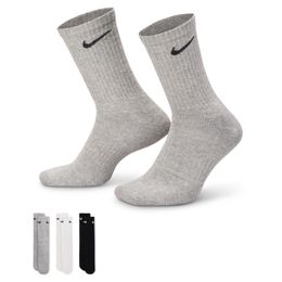 Nike Herren Funktionssocken "U NK EVERYDAY CUSH CRW 6PR 132", Gr. XL, grau, Obermaterial: 69% Baumwolle, 28% Polyester, 2% Elasthan, 1% Nylon,