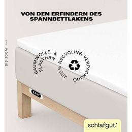 Schlafgut Spannbettlaken &raquo;EASY Jersey Elasthan Topper&laquo; MADE IN GREEN by OEKO-TEX wei&szlig; Jersey, Obermaterial: 95% Baumwolle, 5% Elasthan 1 Stk., Jersey, 180-