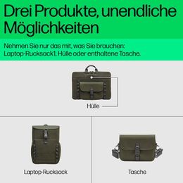 HP Notebook-Rucksack &raquo;15,6 Zoll Modularer&laquo; gr&uuml;n Polyester Meistern Sie jeden Tag mit einem Laptop-Rucksack, mit dem Sie unterwegs bestens organisiert 