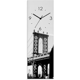 Artland Wanduhr &raquo;Dumbo Manhattan Bridge New York&laquo; wahlweise mit Quarz- oder Funkuhrwerk, lautlos ohne Tickger&auml;usche schwarz B/H/T: 20cm x 60cm x 1,8cm, 