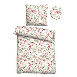 Bettw&auml;sche &raquo;0561119&laquo; 2 Stk. feiner Glanz+weicher Griff, pflegeleicht, ganzj&auml;hrig einsetzbar, RV rot Microfaser, Obermaterial: 100% Polyester B/L: 