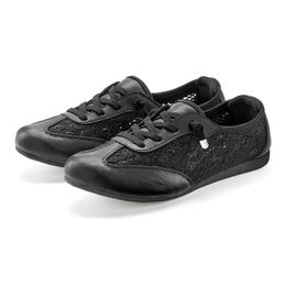Lascana Damen Lascana Sneaker &raquo;Freizeitschuh, Halbschuh, Slip-On-Sneaker,&laquo; mit modischen Spitzendetails & herausnehmbarer Innensohle VEGAN schwarz 41