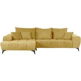 GUTMANN FACTORY Ecksofa gelb 95% Polyester 5% Nylon B/H/T: 300cm x 60cm x 205cm, Flachgewebe, Ottomane links