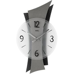 AMS Unisex AMS Wanduhr &raquo;9400&laquo; Quarz,Holz,Metall,Wohnzimmer,Esszimmer,Made in Germany,B&uuml;ro,Flur grau B/H/L: 6cm x 46cm x 23cm