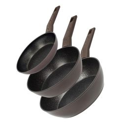 RESTO Kitchenware Pfannen-Set &raquo;Carina antihaftbeschichtet und sp&uuml;lmaschinenfest&laquo; Aluminium Set, 1x Bratpfanne &Oslash; 20 cm, 2x tiefe Bratpfanne &Oslash; 24/28 cm,