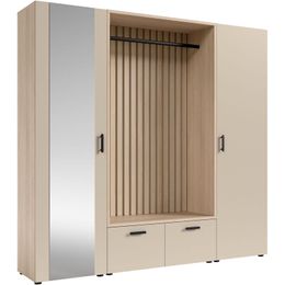 HBZ-MEBLE HBZ Garderoben-Set &raquo;Hannover Kompaktgarderobe B/H/T 210x200x45 cm&laquo; 4 Stk. tlg. Holzwerkstoff B/H/T: 210cmcm x 200cmcm x 45cmcm