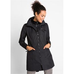 bonprix Damen bonprix Funktionsmantel wasserdichtes und winddichtes Obermaterial, ausgestellte Passform schwarz 52