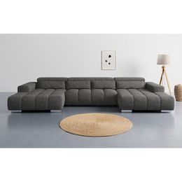 COTTA Wohnlandschaft &raquo;Orion U-Form, B: 400 cm&laquo; Kopfteilverstellung & 4 Kissen, optional elektr. Sitztiefenverstellung 100% POLYESTER (PES) B/H/T: 