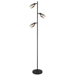 Globo LIGHTING Stehlampe &raquo;HUBERTUS&laquo; E14 1 Stk. Stehlampe Wohnzimmer Schlafzimmer Flur Design-Leuchte schwarz &Oslash; 23cm H: 154cm, 1 Stk.