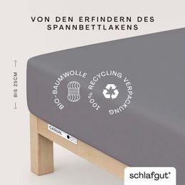 Schlafgut Spannbettlaken &raquo;CASUAL Bettlaken 100% gek&auml;mmte Bio-Baumwolle, 150 g/m&sup2;, Spannbetttuch&laquo; Bettlaken bis 25 cm H&ouml;he, langlebig, weich, Antipilling-