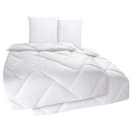 f.a.n. fan Microfaserbettdecke + Kopfkissen &raquo;Bettwaren-Set in 135x200 cm, f&uuml;r Sommer oder 4-Jahreszeiten&laquo; wei&szlig; Bettdecken Bezug: 100% Polyester. Kopfkissen 