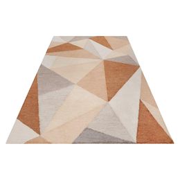 Wecon Home Teppich &raquo;Next Time 2.0&laquo; rechteckig 8 mm H&ouml;he modern, handgefertigt, geometrisches Design f&uuml;r Wohn-, Schlafzimmer braun Polyester B : 140cm 