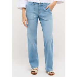 Angels Damen Angels Relax-fit-Jeans &raquo;LIZ WORKER&laquo; mit gro&szlig;en Vordertaschen und Fade-Out Effekten blau 40, L&auml;nge 30